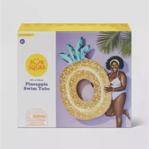 Sun Squad | Bath | Sun Squad Inflatable Pineapple Swim Pool Tube Float ...